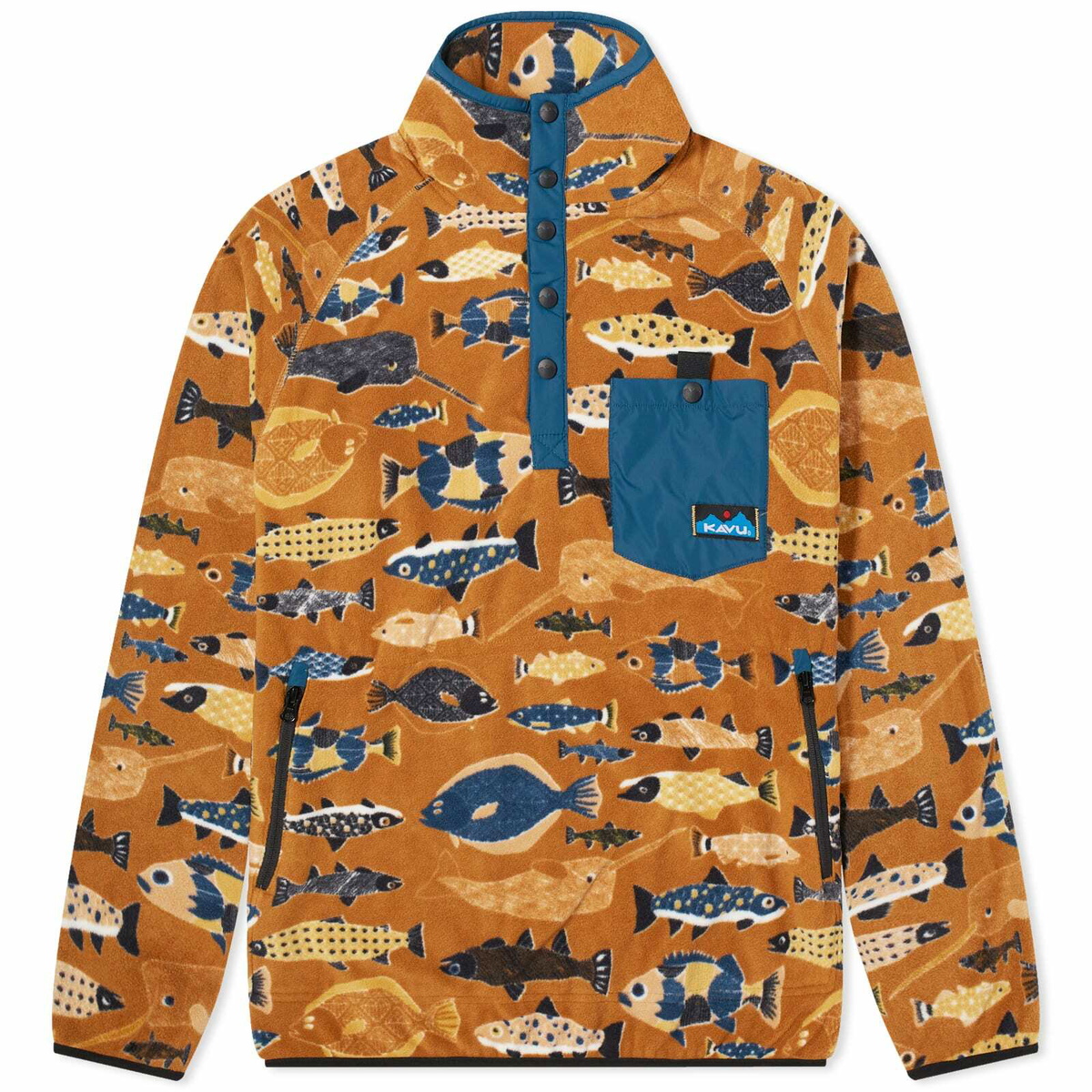 KAVU Men's Teannaway Half Snap Fleece in Fish Fill KAVU