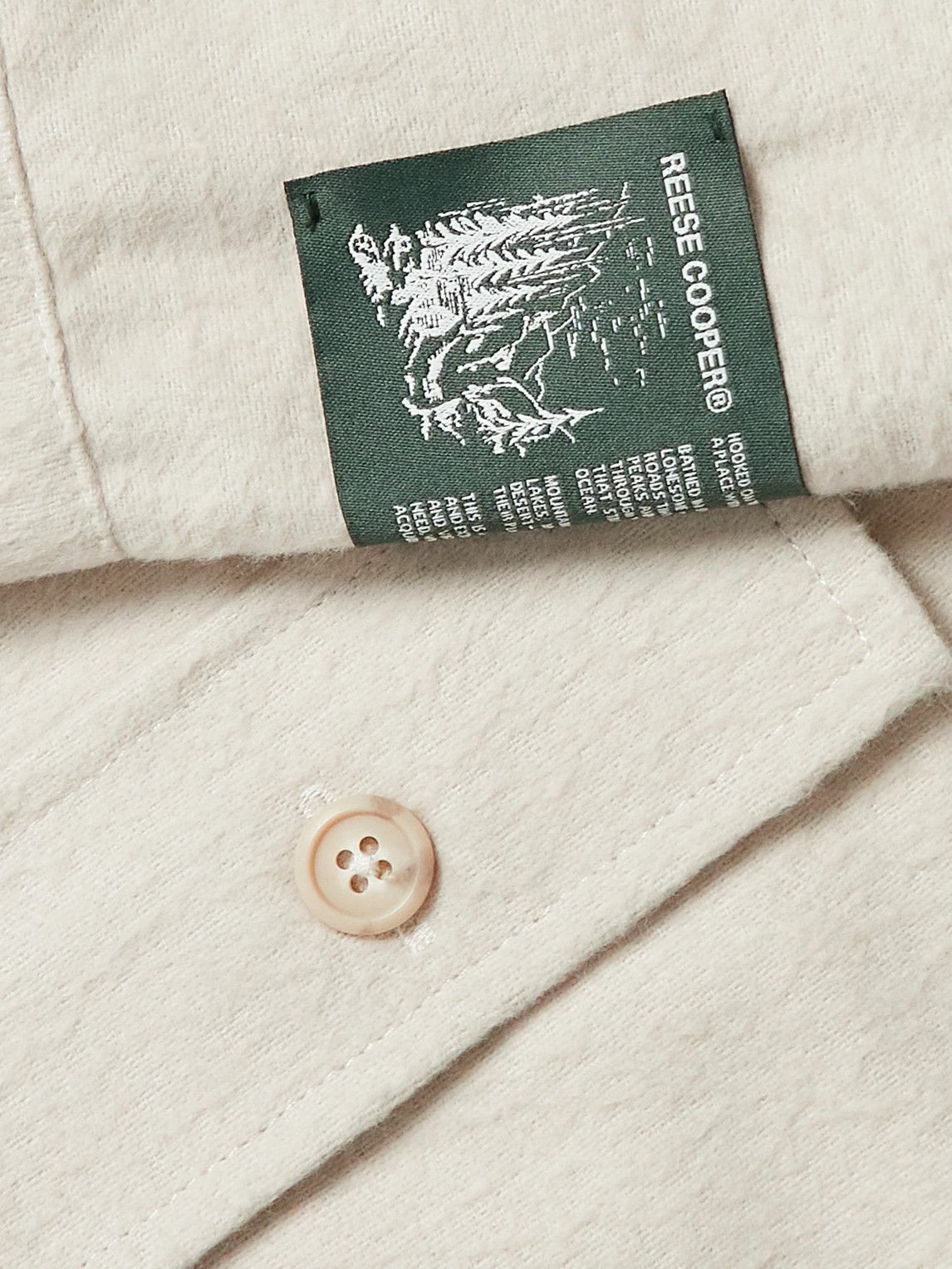 Reese Cooper® - Logo-Appliquéd Cotton-Flannel Shirt - Neutrals Reese Cooper