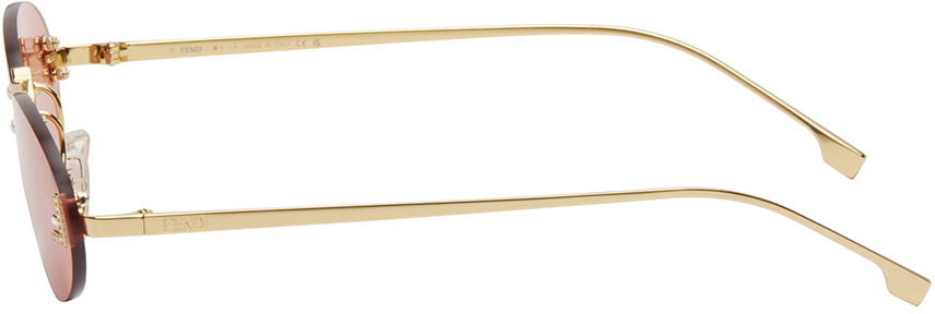 Fendi Gold Fendi First Crystal Sunglasses Fendi