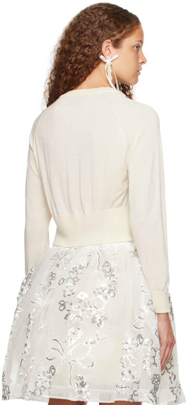 Simone Rocha Off-White Cropped Cardigan Simone Rocha