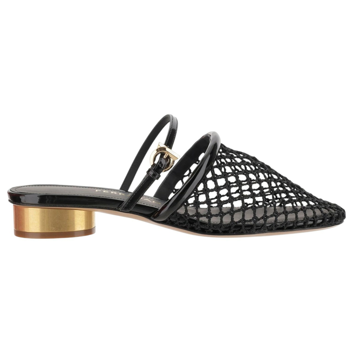 Ferragamo Mesh And Leather Mules Salvatore Ferragamo