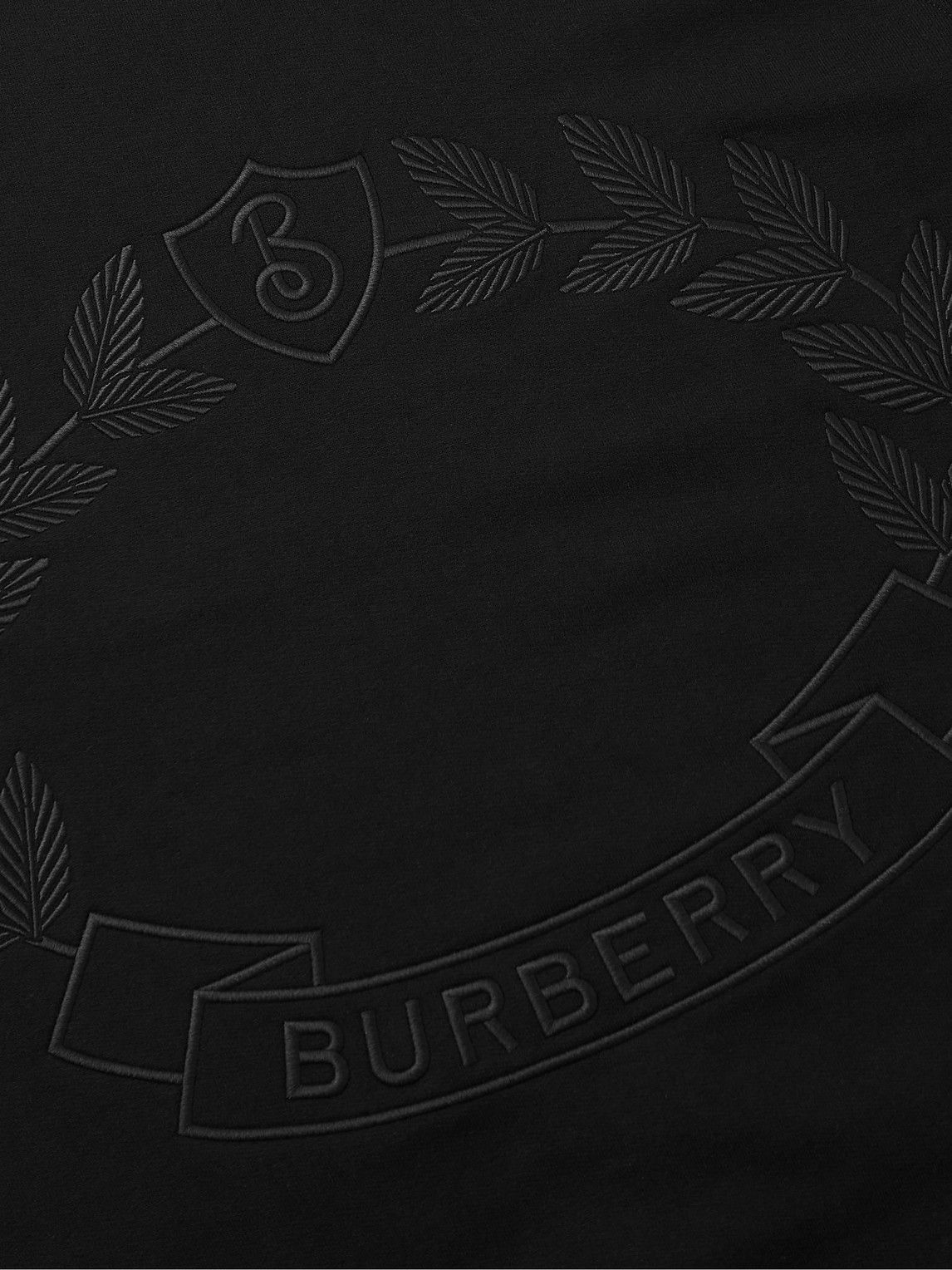 Burberry - Logo-Embroidered Cotton-Jersey Sweatshirt - Black Burberry