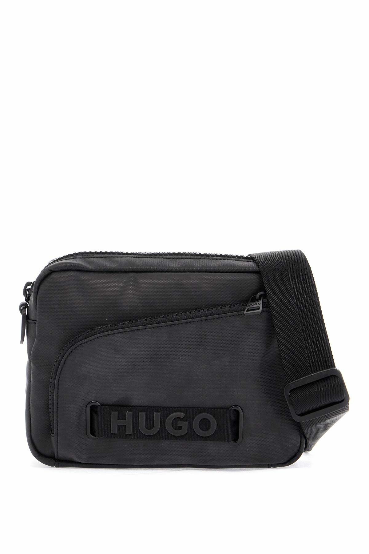 HUGO black minimalist nylon crossbody bag with zip Black Hugo Boss