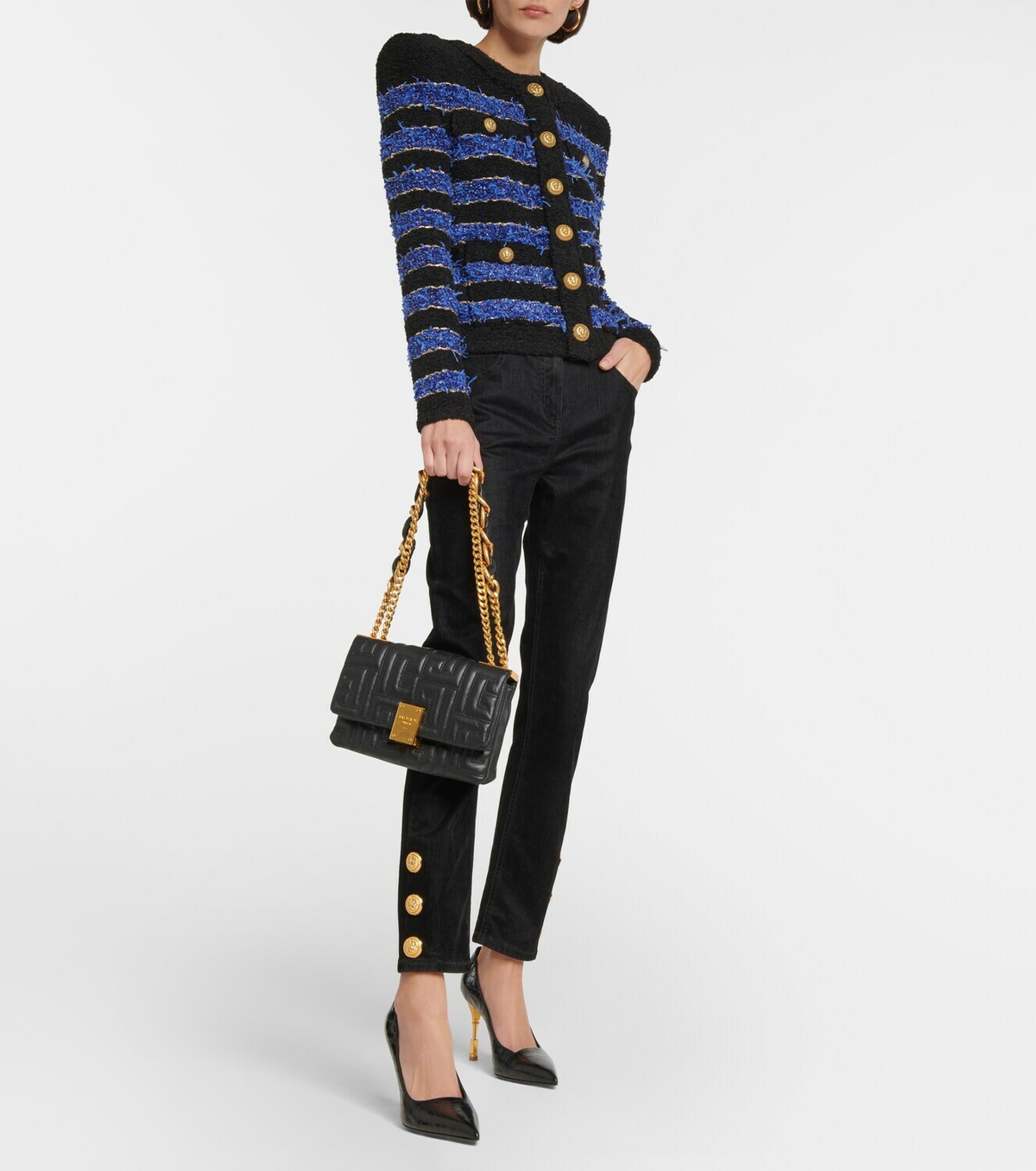 Balmain - Striped metallic tweed jacket Balmain