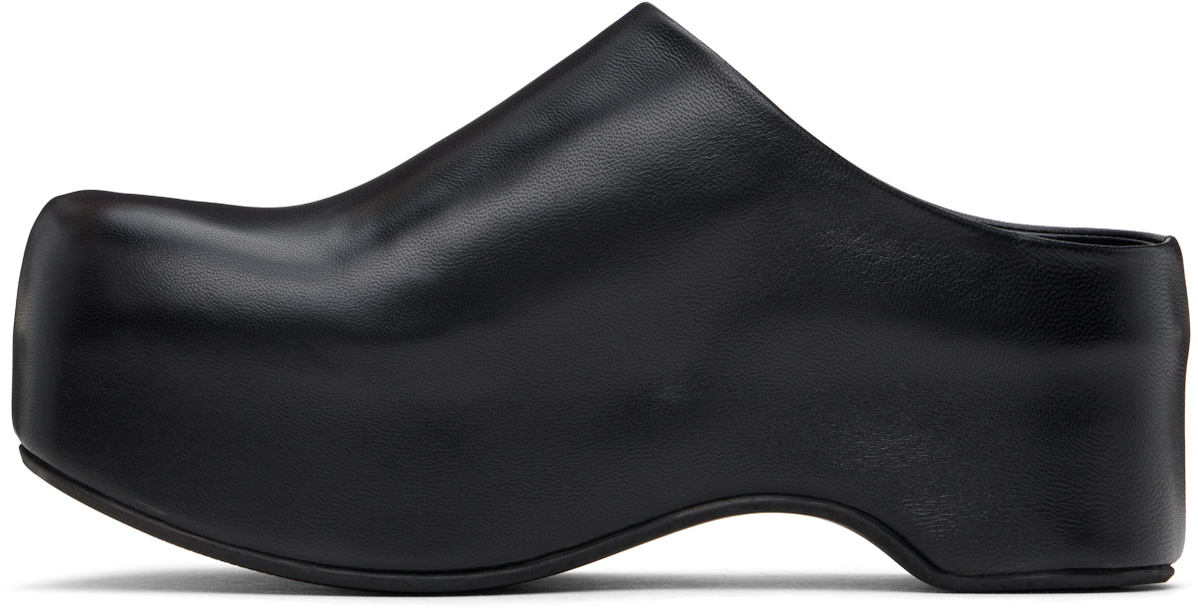 Marni Black Leather Chunky Sabot Clogs Marni