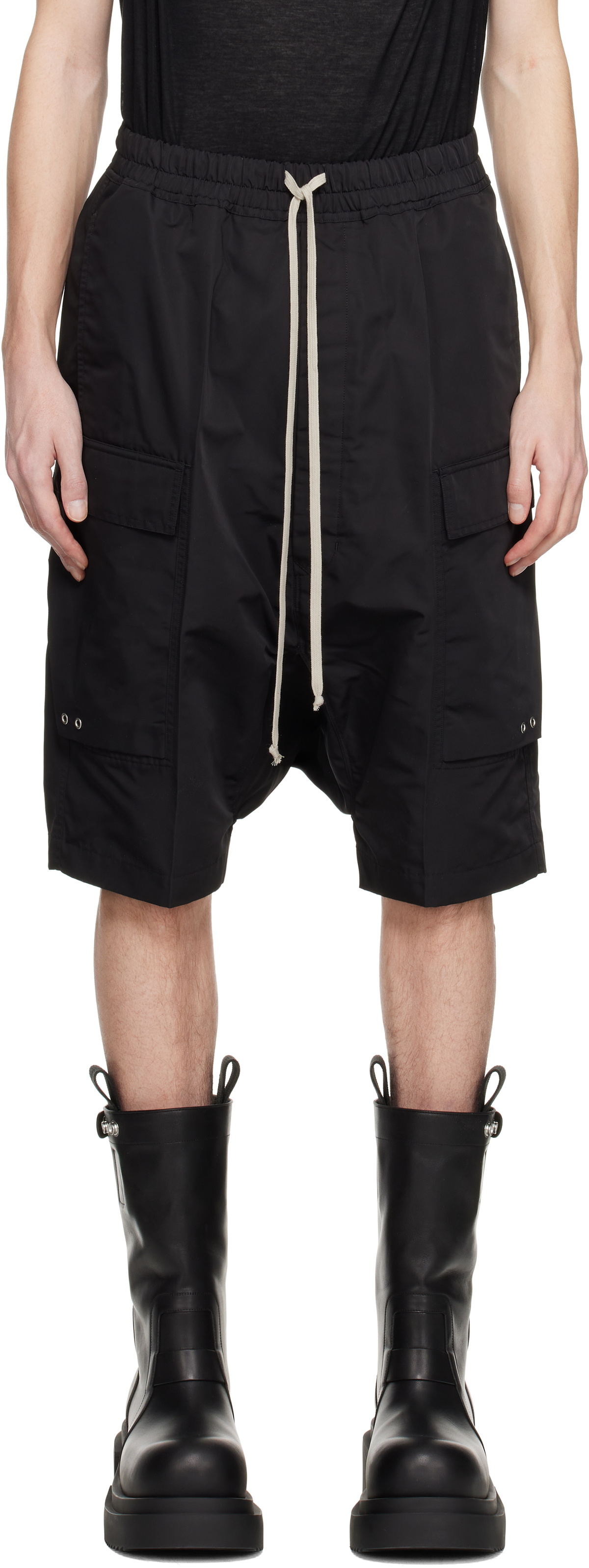 Rick Owens Black Hollywood Cargo Pods Shorts Rick Owens