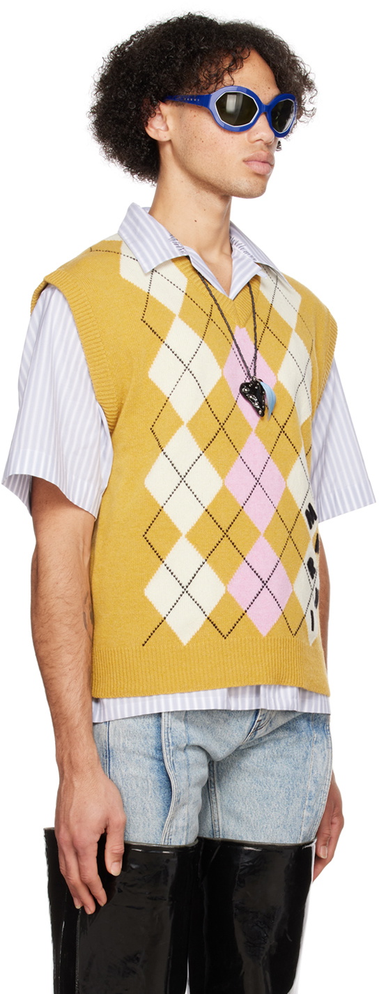 Marni Yellow Argyle Vest Marni