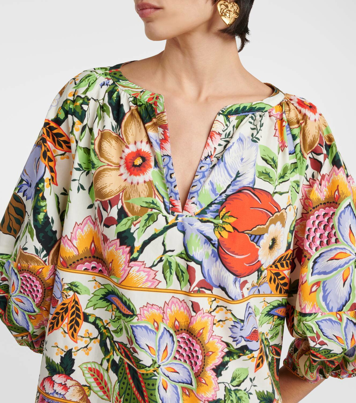 Etro Floral cotton cropped top Etro