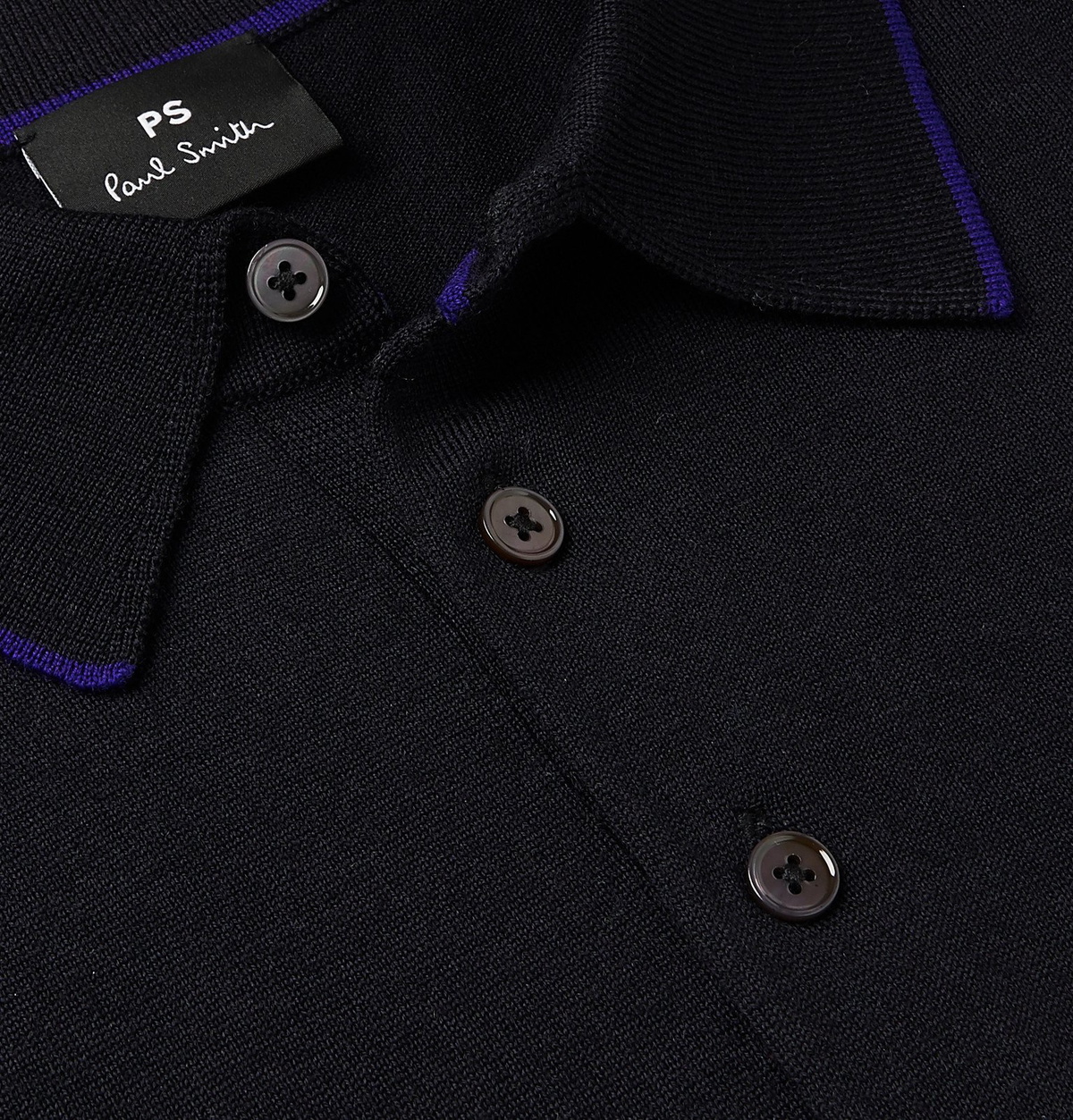 PS Paul Smith - Contrast-Tipped Merino Wool Polo Shirt - Blue PS by ...