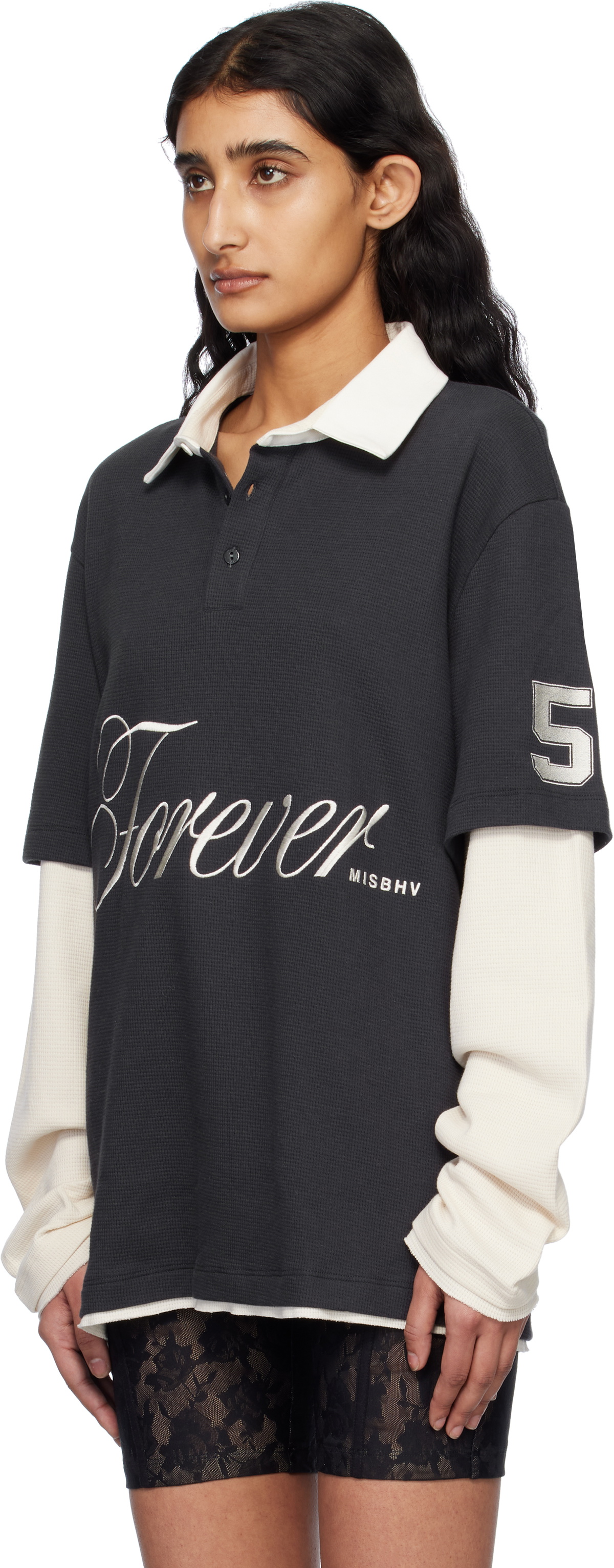 MISBHV Black & White 'Forever' Double Layer Polo MISBHV