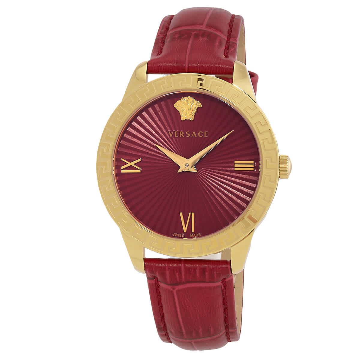 Versace Greca Signature Quartz Red Dial Ladies Watch VEVC00921 Versace