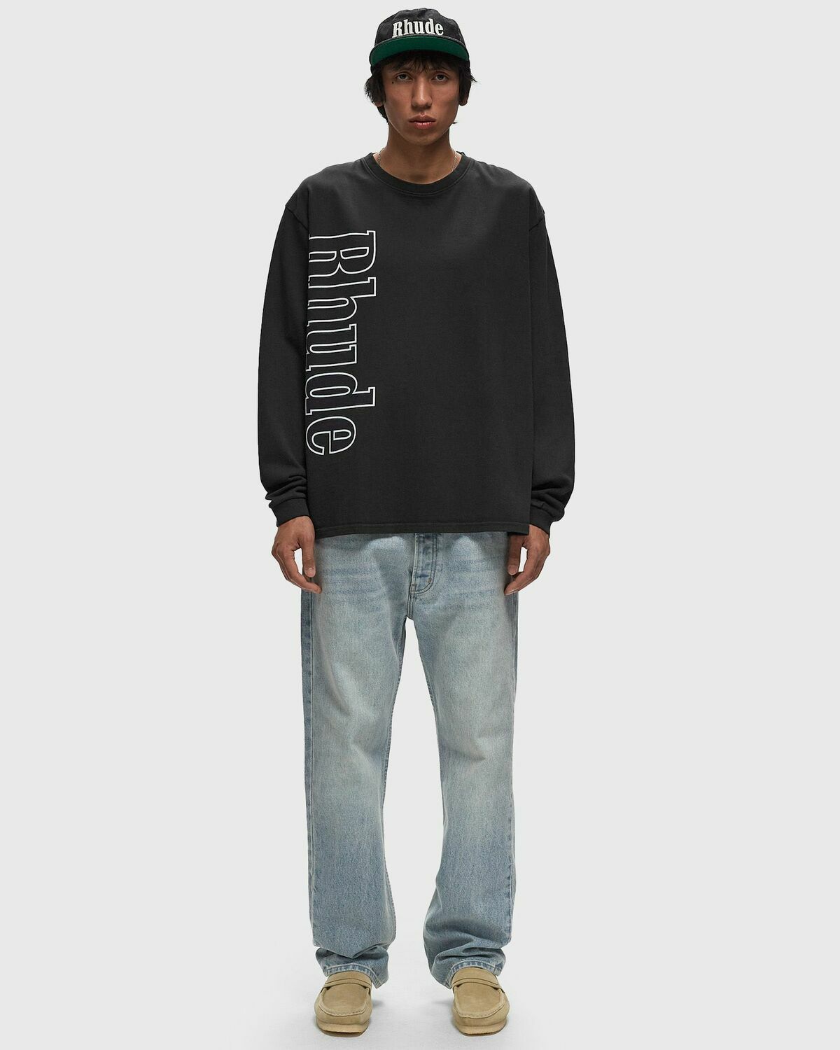 Rhude Rhude Side Logo Ls Tee Black Longsleeves Rhude