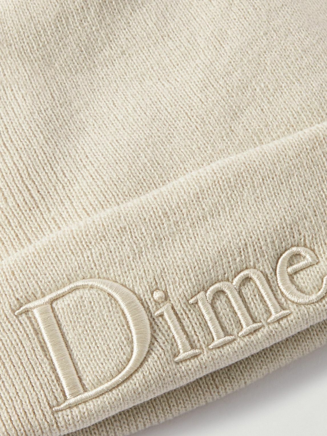 DIME - Classic Logo-Embroidered Ribbed-Knit Beanie Dime
