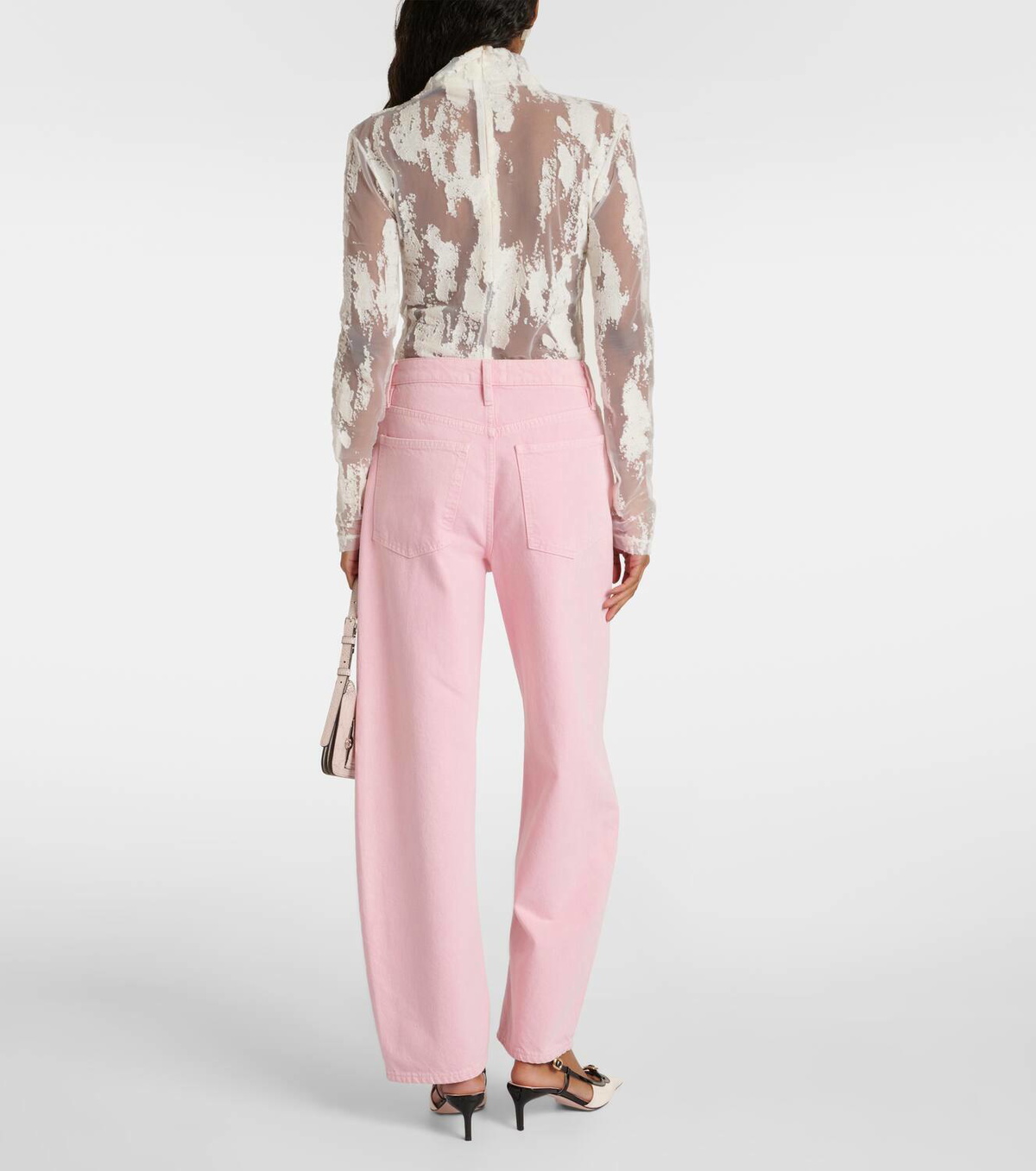 Frame High-rise barrel-leg jeans Frame Denim