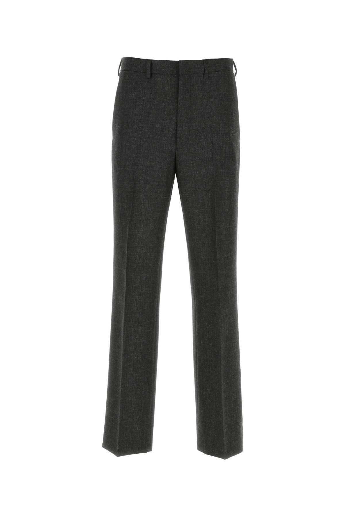 Prada Melange Dark Grey Wool Pant Prada