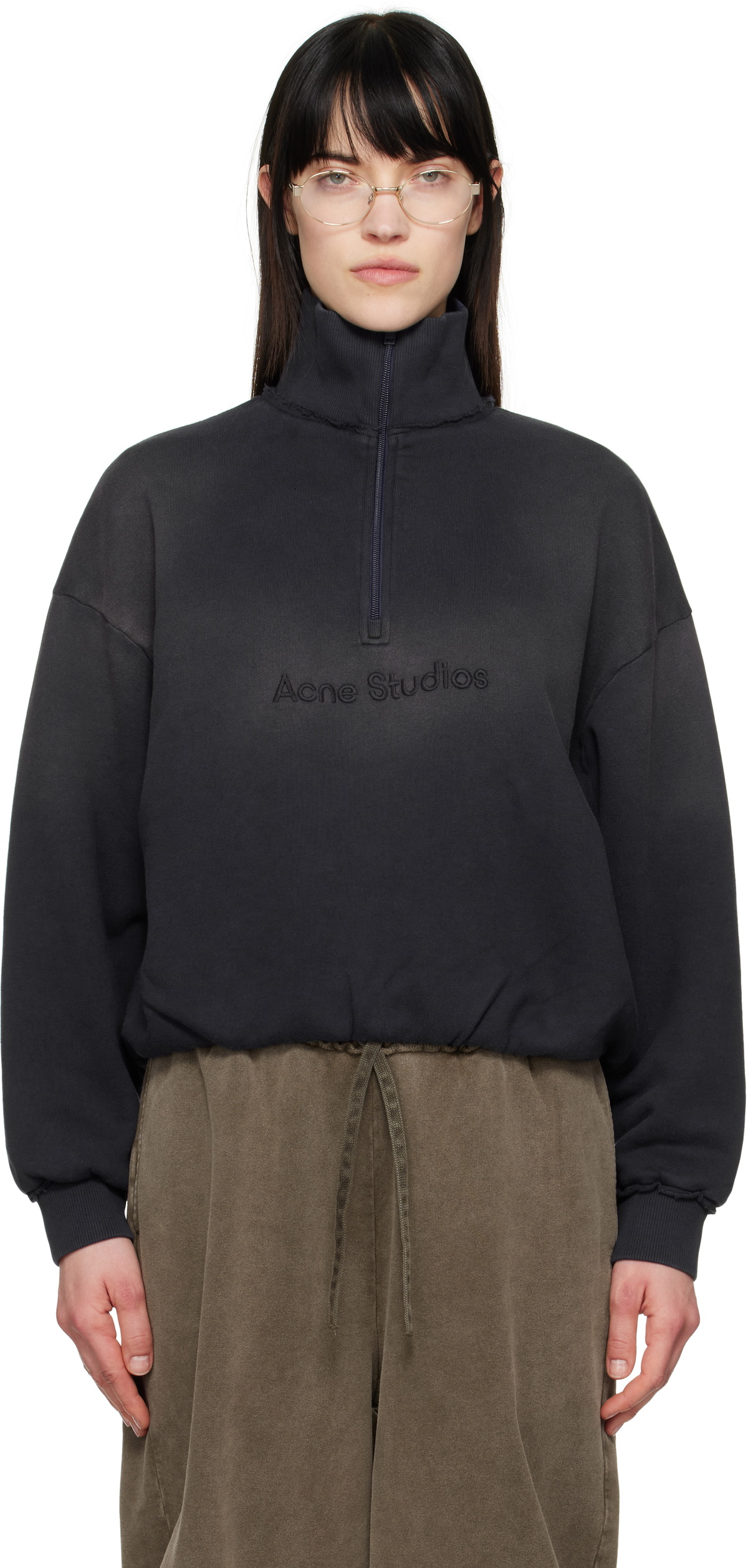 Acne Studios Navy Logo Sweater Acne Studios