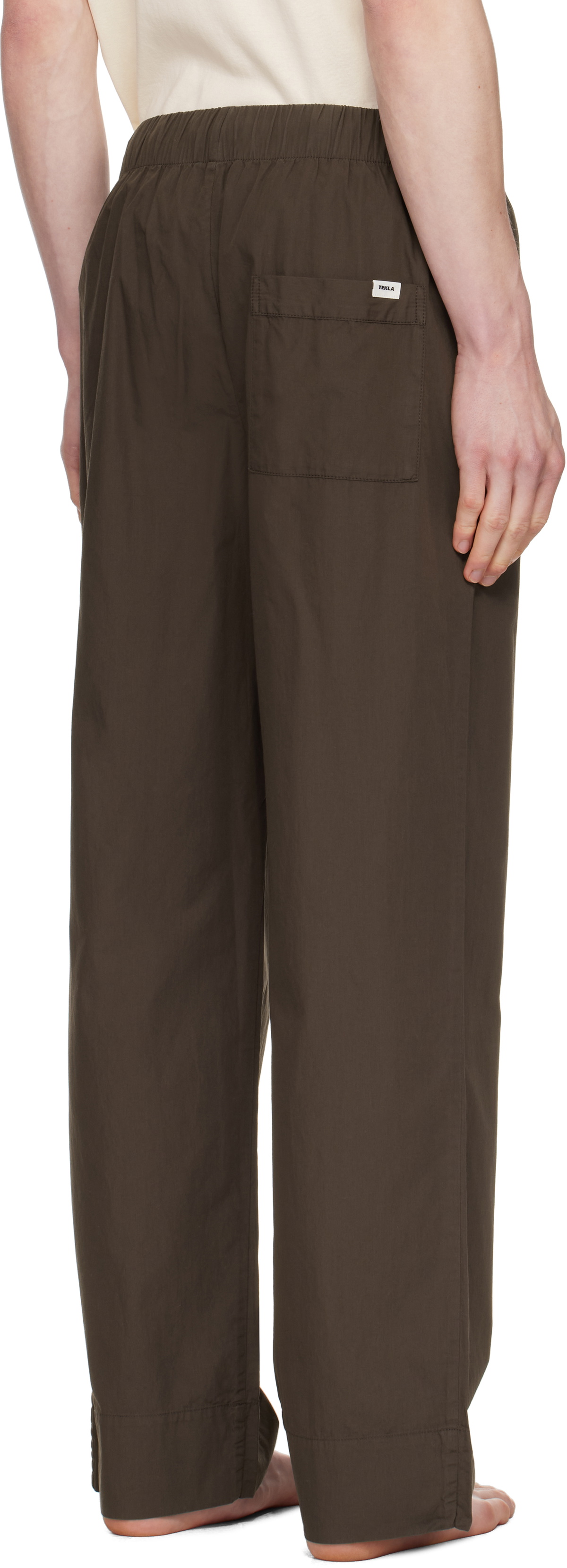 Tekla Brown Poplin Pyjama Pants Tekla Fabrics