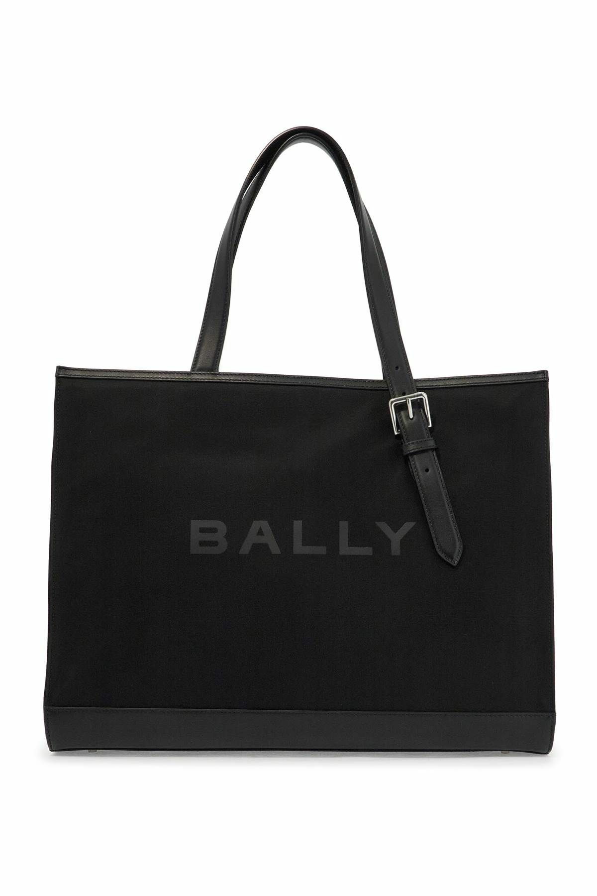 BALLY east/west nylon and leather tote bag Black Bally