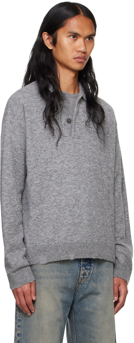 HOPE Gray Preppy Polo Sweater HOPE