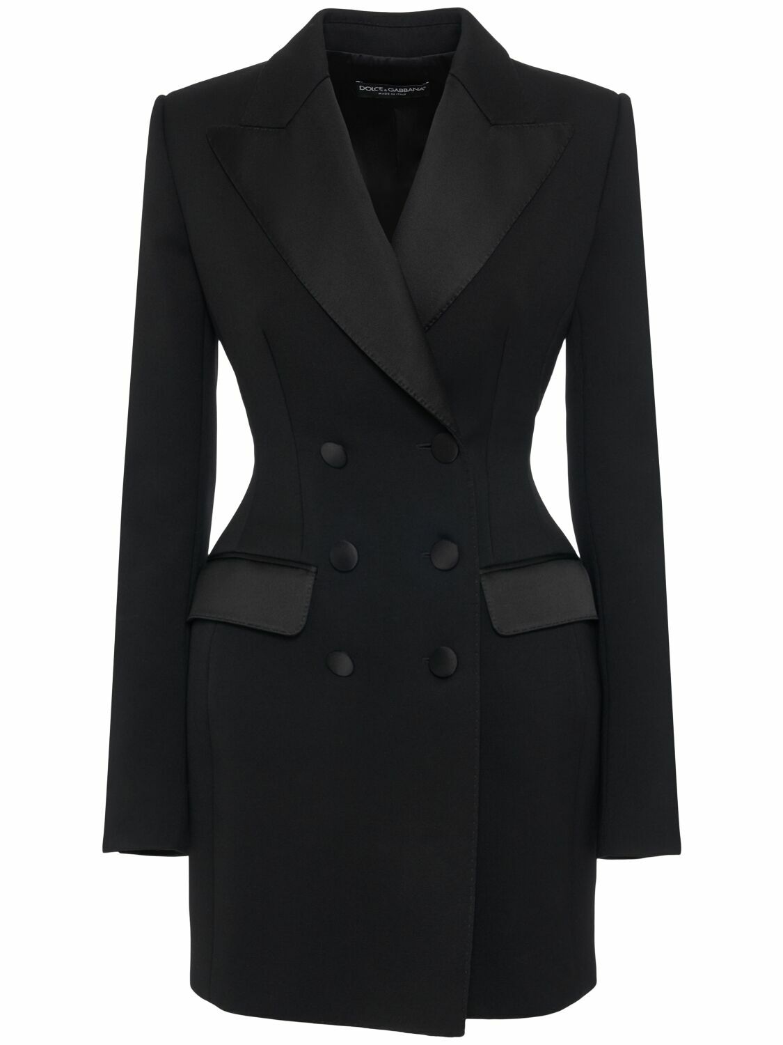 DOLCE & GABBANA Stretch Wool Blend Long Tuxedo Jacket Dolce & Gabbana
