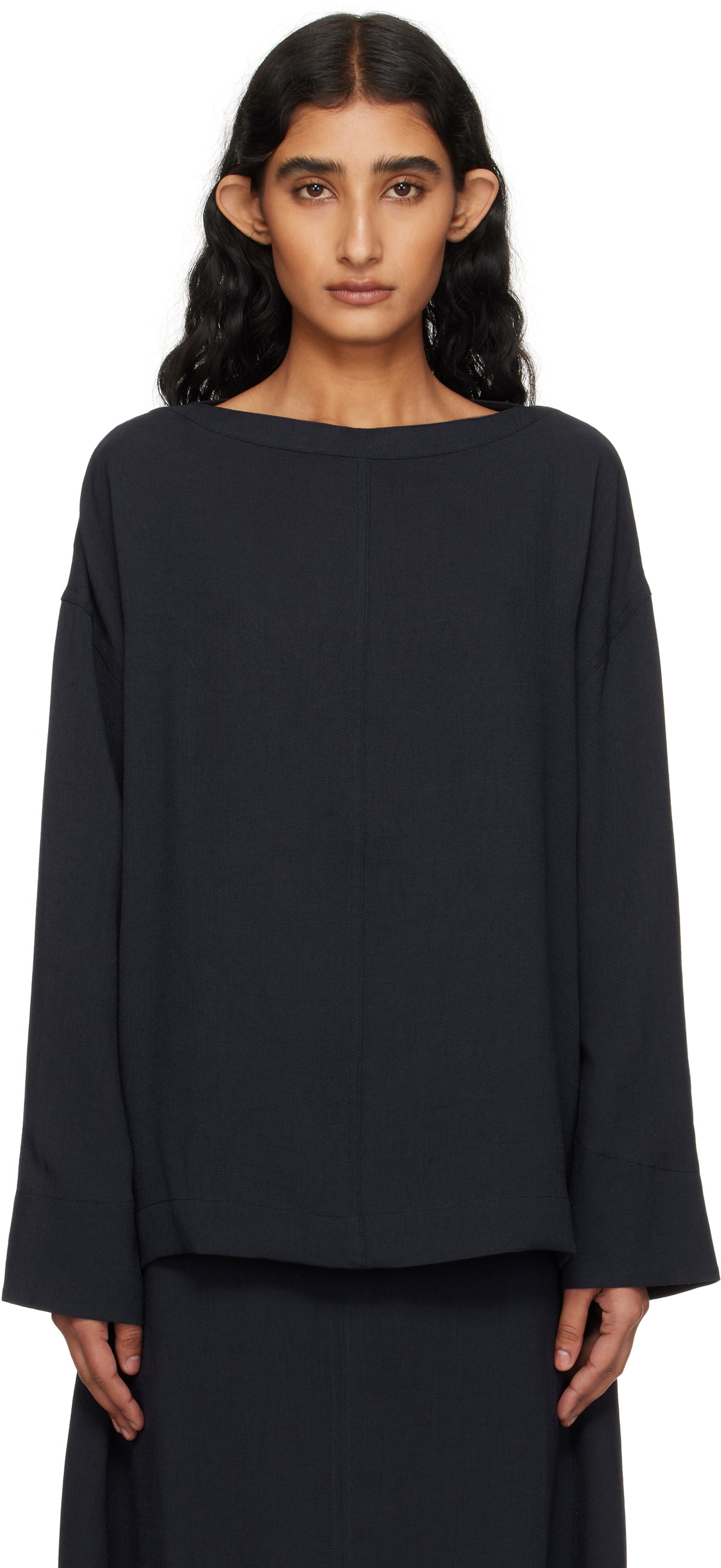 Studio Nicholson Navy Lory Blouse Studio Nicholson