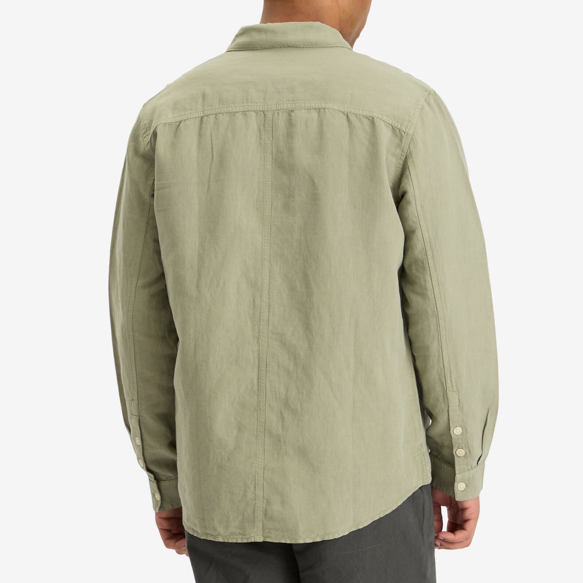 Folk Men's Contrast Pocket Shirt in Sage Folk
