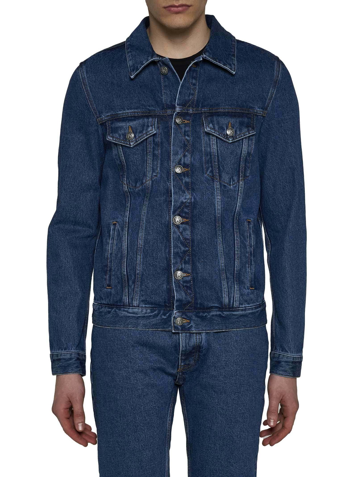 Palm Angels Denim Jacket With Monogram Detail Palm Angels