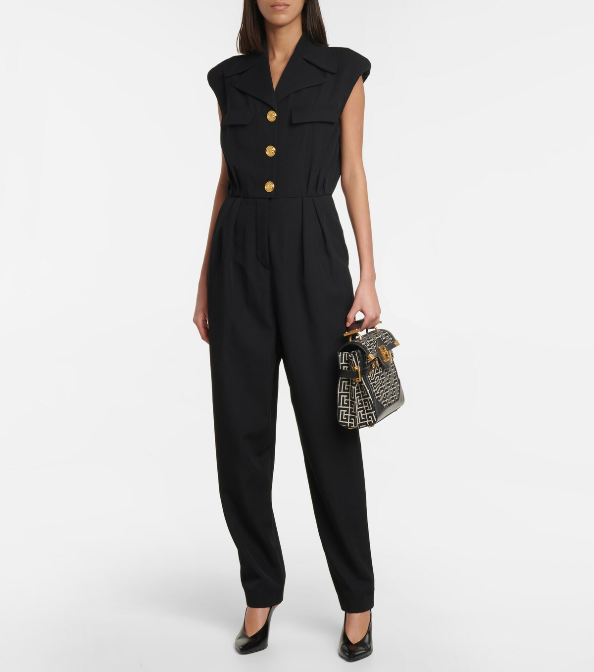 Balmain - Wool crêpe jumpsuit Balmain