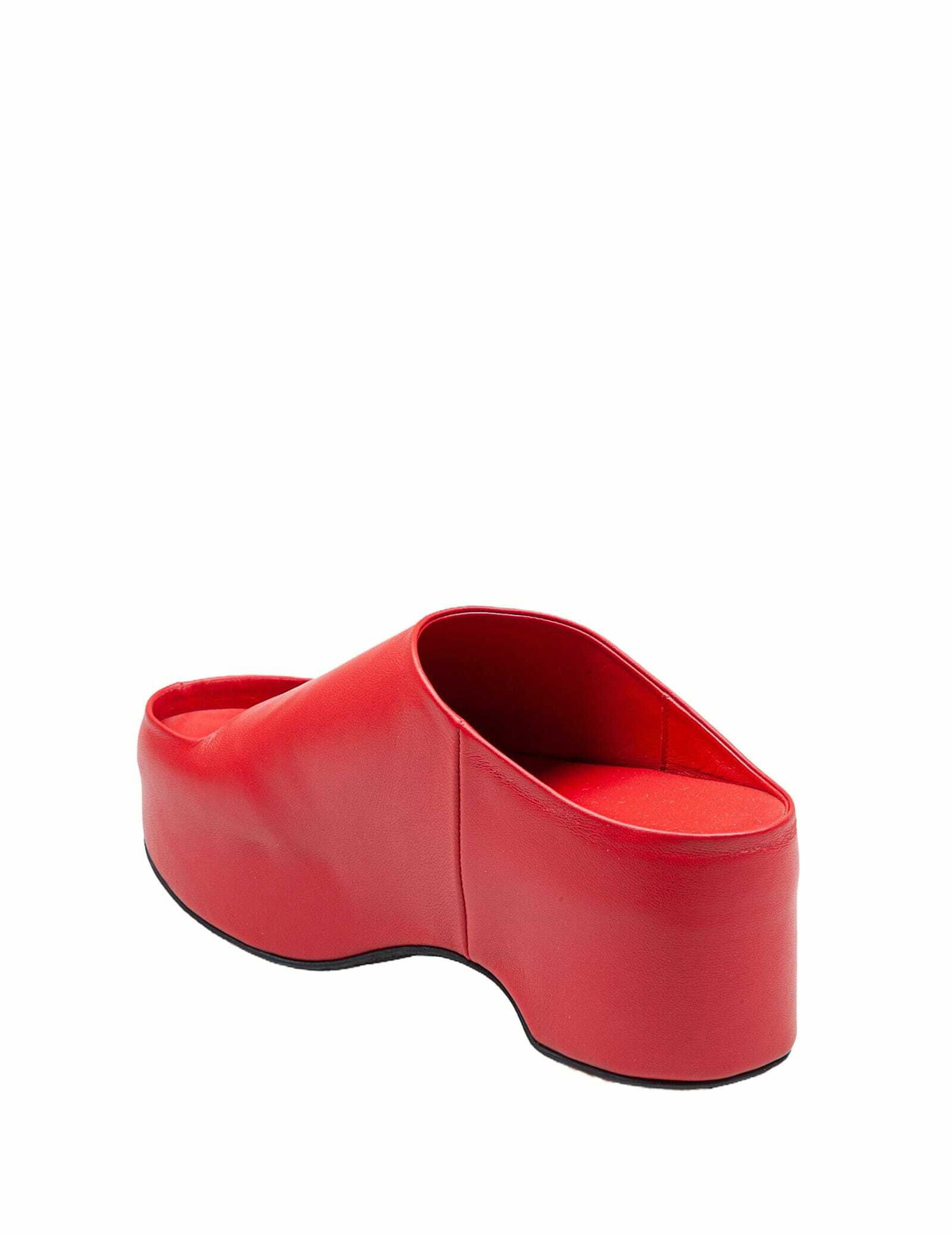 Marni Slide With Chunky Clog In Red Leather Marni
