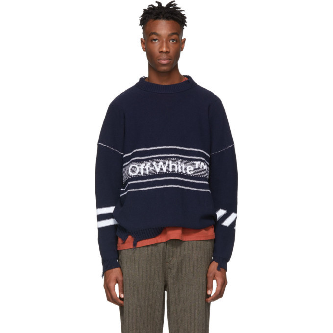 Off-White Navy Logo Sweater Off-White