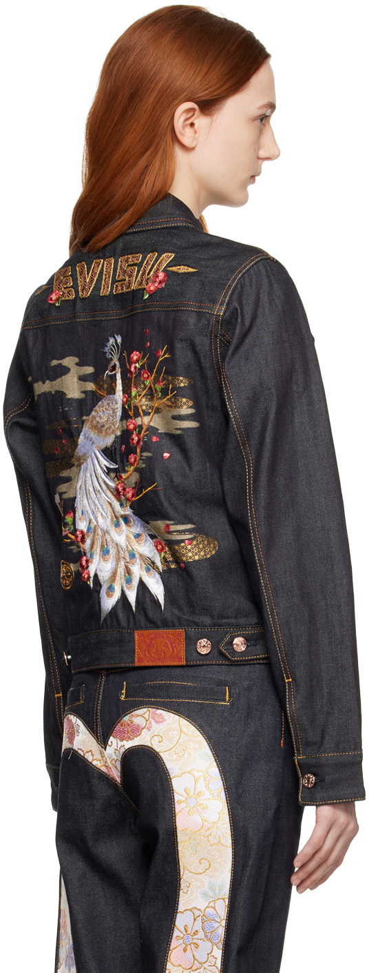 Evisu Indigo Embroidered Denim Jacket Evisu