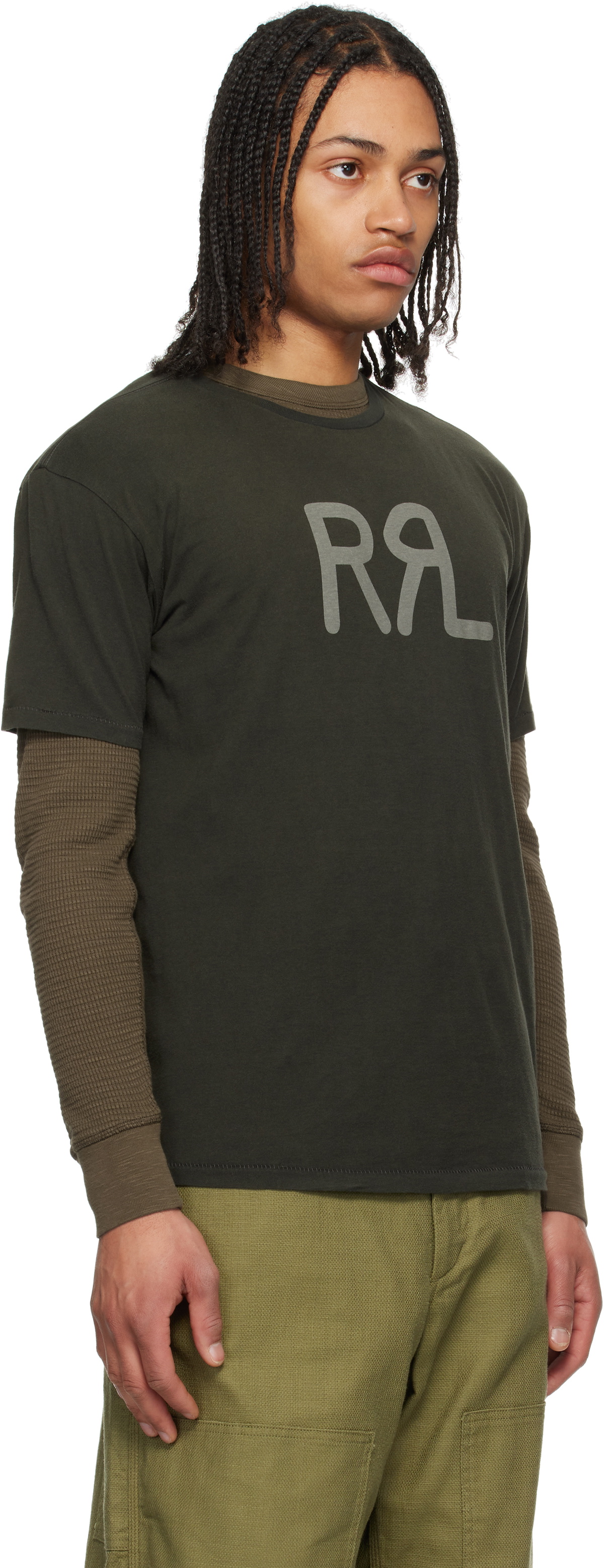 RRL Gray 'RRL' Ranch Logo T-Shirt RRL
