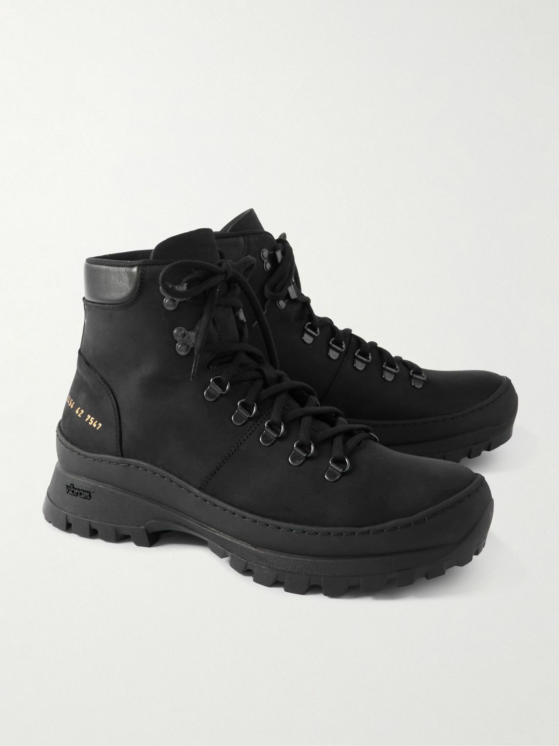 Common Projects - Leather-Trimmed Nubuck Hiking Boots - Black Common ...