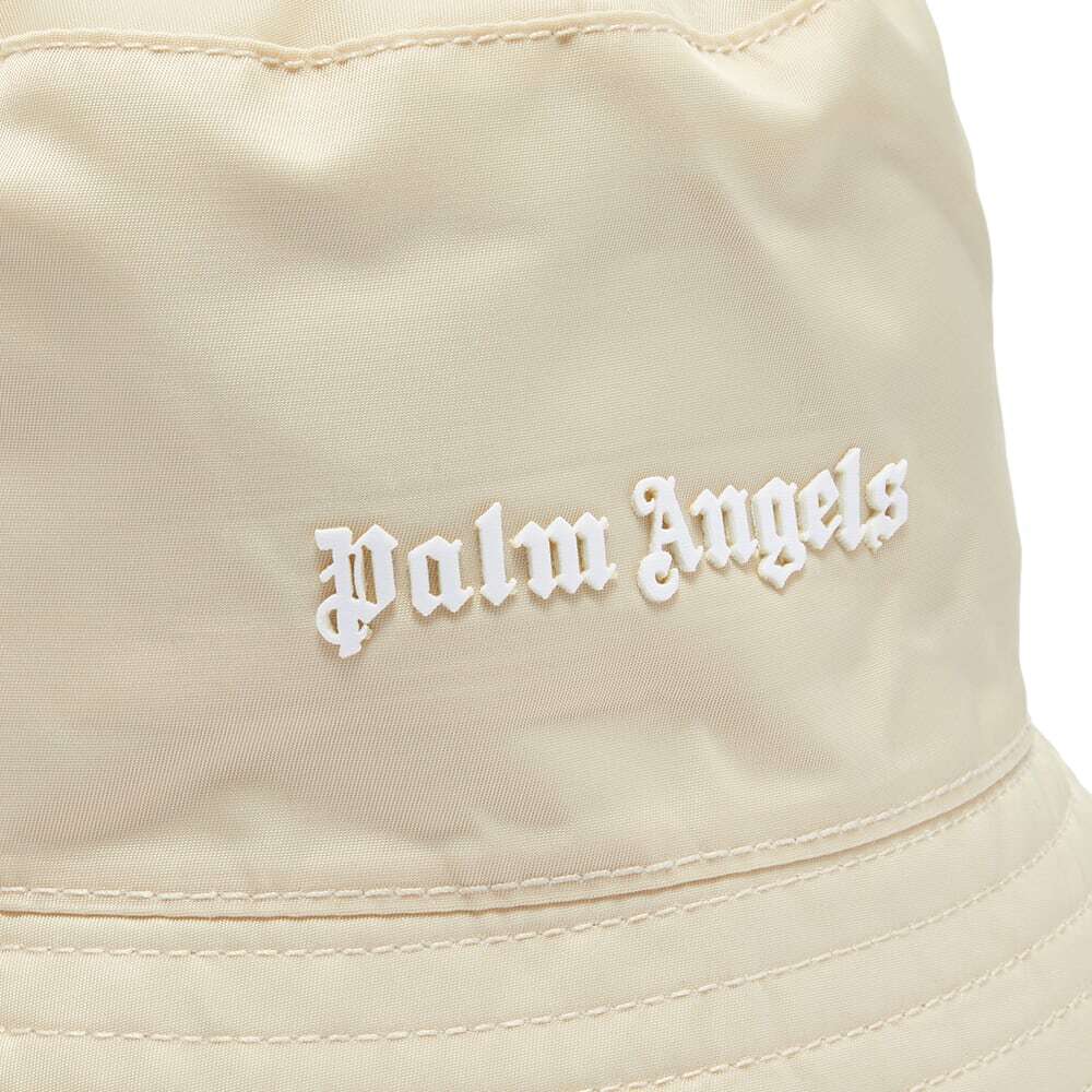 Palm Angels Women's Classic Logo Bucket Hat in Beige/White Palm Angels