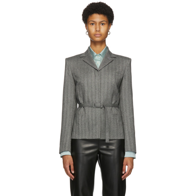 Commission Grey Cinched Four-Button Blazer Commission