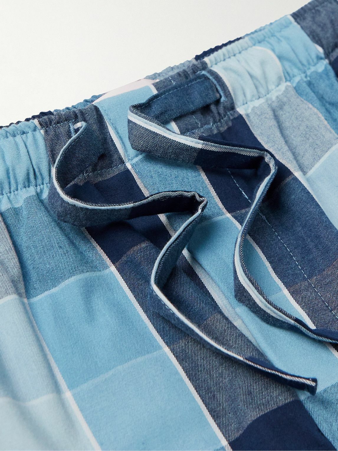 Derek Rose - Ranga Checked Cotton-Flannel Pyjama Trousers - Blue Derek Rose