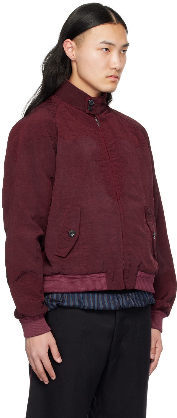 Maison Margiela Burgundy Yoke Bomber Jacket Maison Margiela