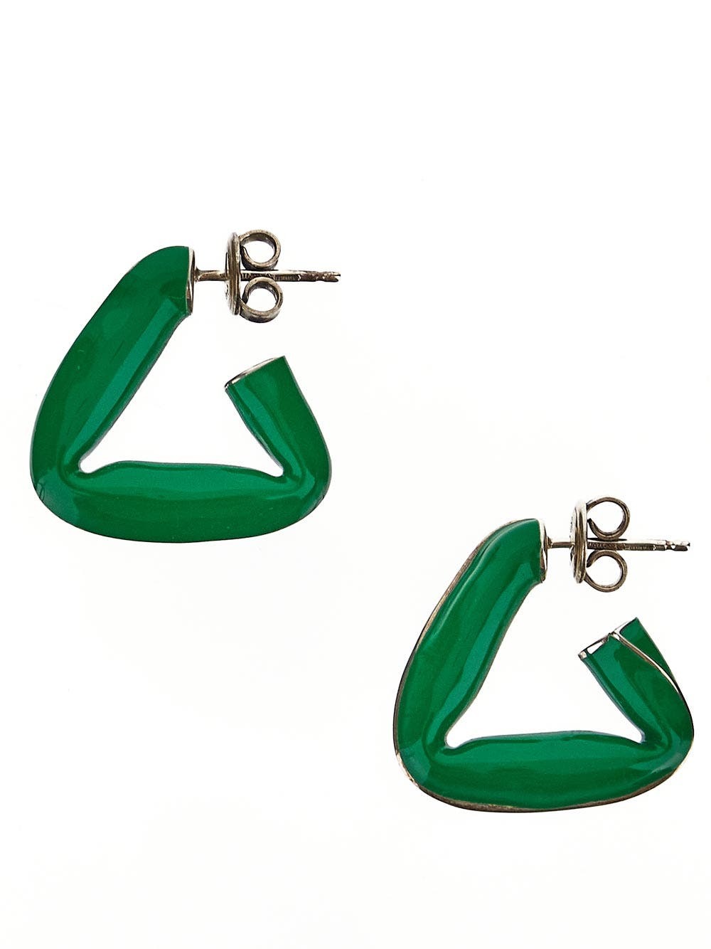 Bottega Veneta Triangular Hoop Enameled Earrings Bottega Veneta