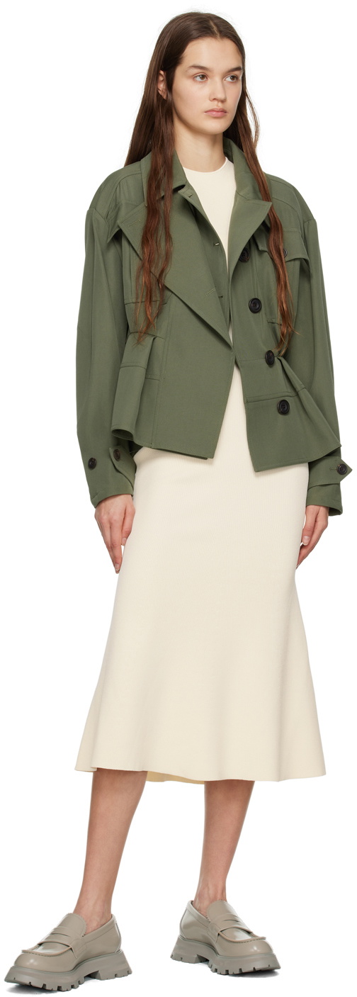 Alexander McQueen Off-White Slashed Harness Midi Dress Alexander McQueen