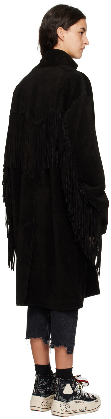 R13 Black Fringe Coat R13