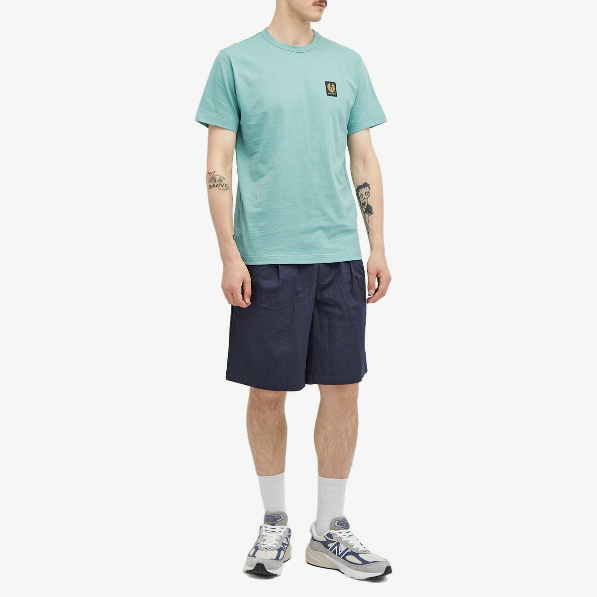 Belstaff Men's Patch T Shirt in Blue Belstaff