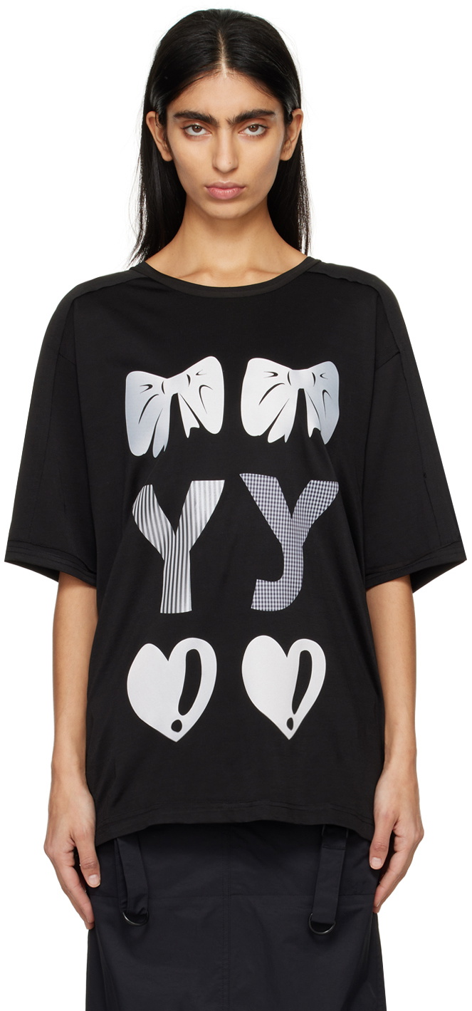 OPEN YY Black Ribbon 'YY' T-Shirt OPEN YY