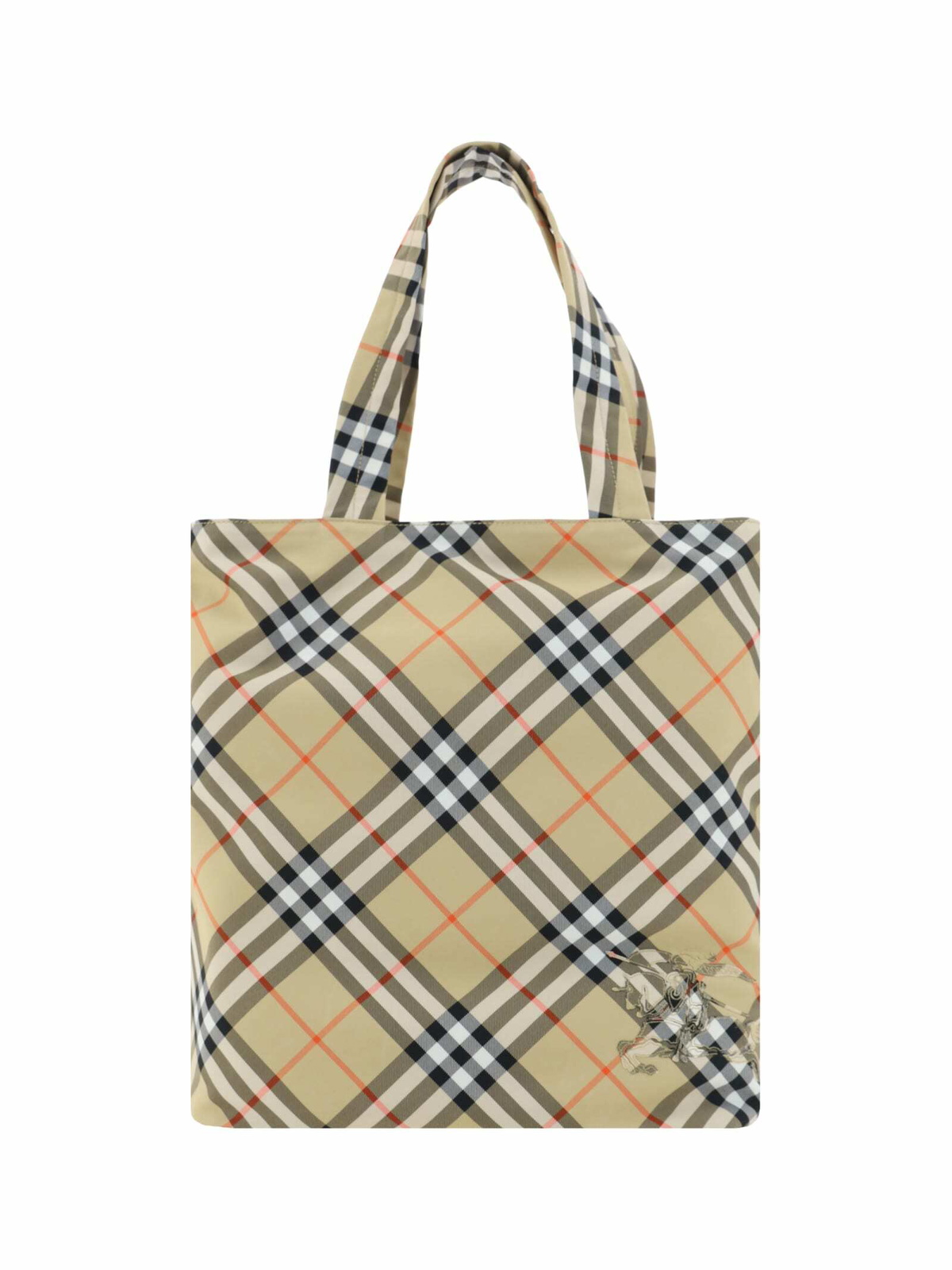 Burberry Embroidered Canvas Check Shopping Bag Burberry