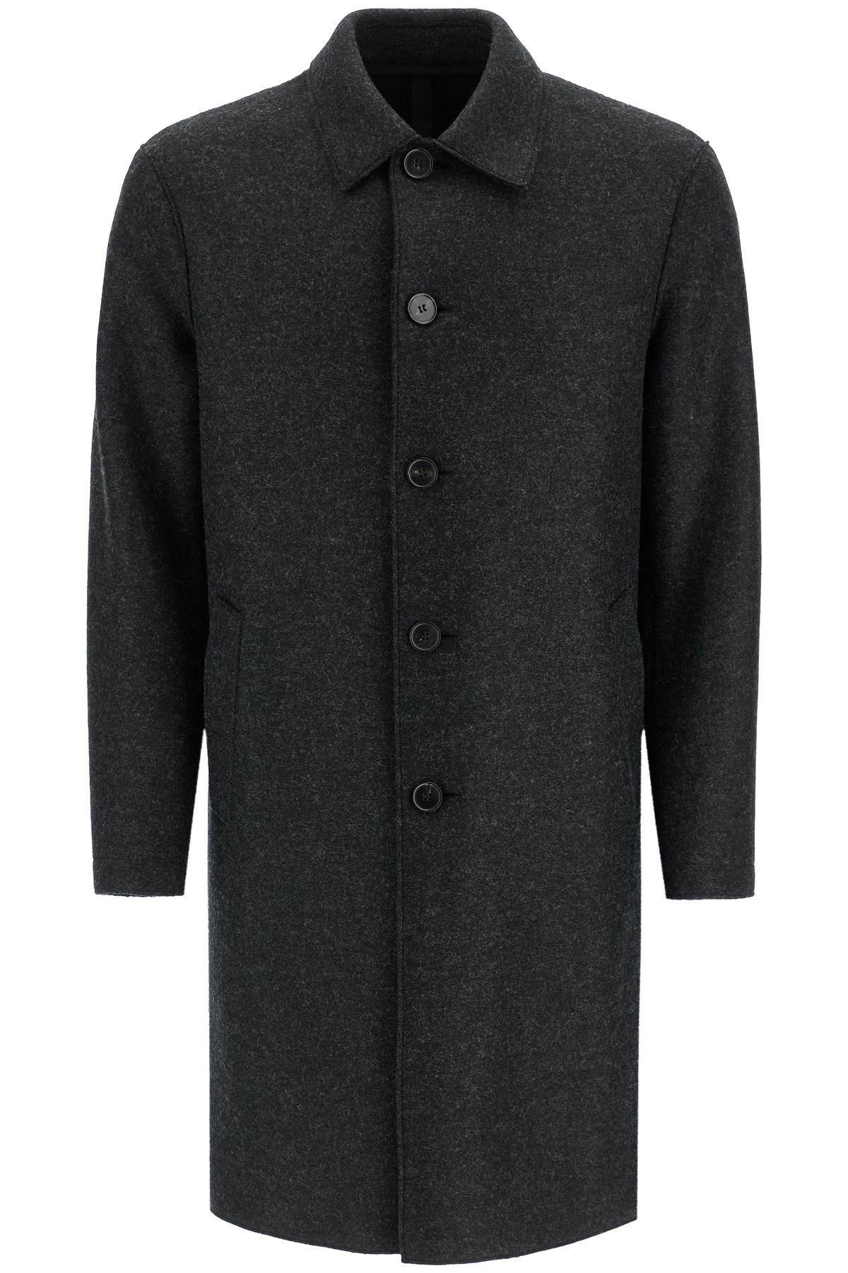 HARRIS WHARF LONDON single-breasted pressed wool coat Grey Harris Wharf ...