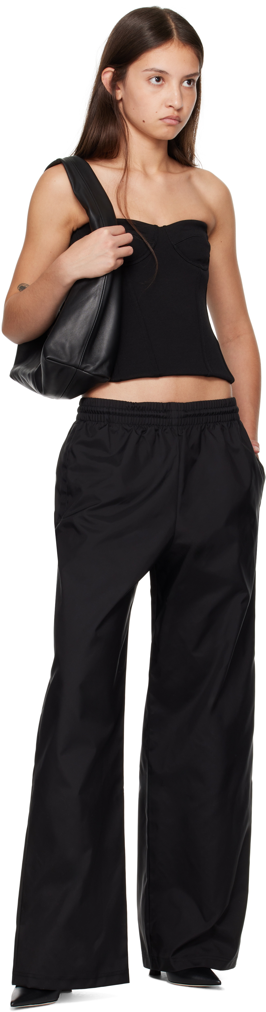 WARDROBE.NYC Black Semi Matte Bustier Tank Top WARDROBE.NYC