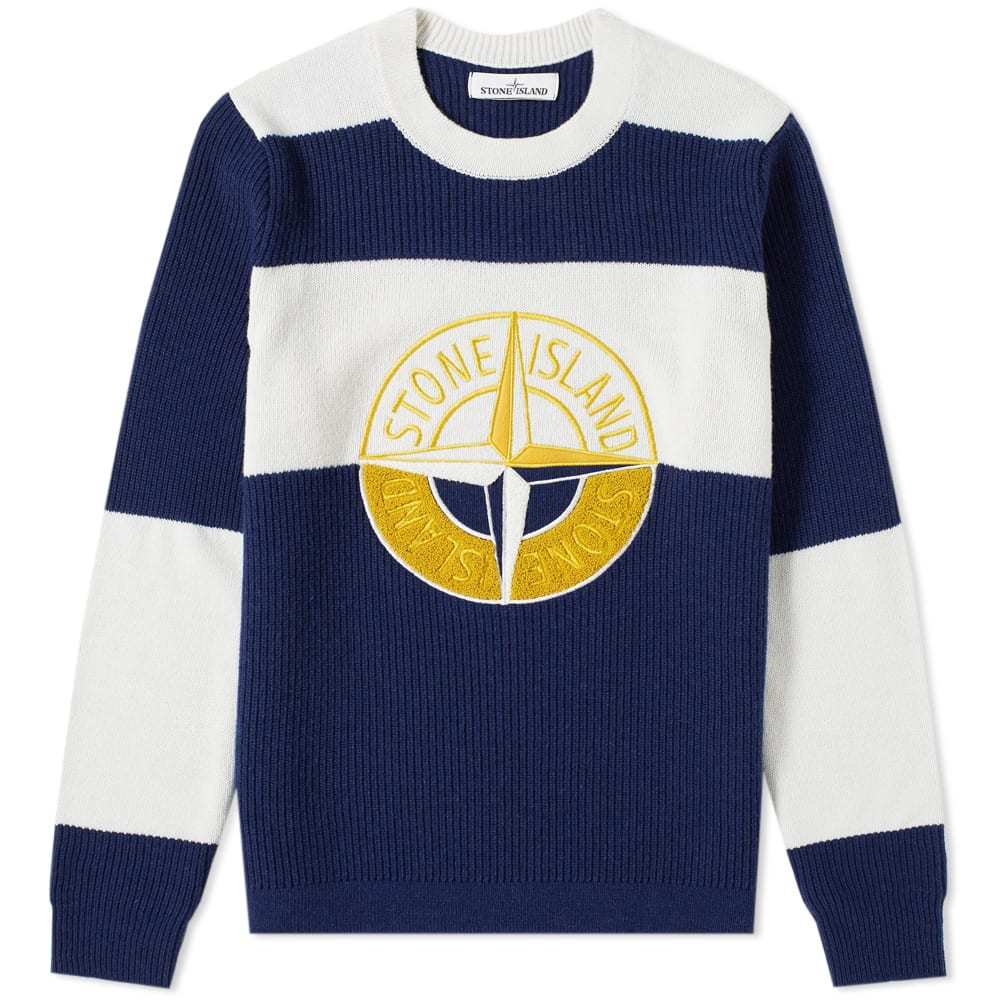 Stone Island Graphic Embroidered Logo Knit Stone Island