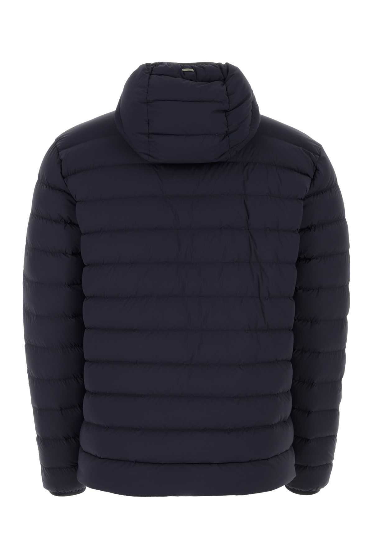 Herno Navy Blue Stretch Nylon Down Jacket Herno