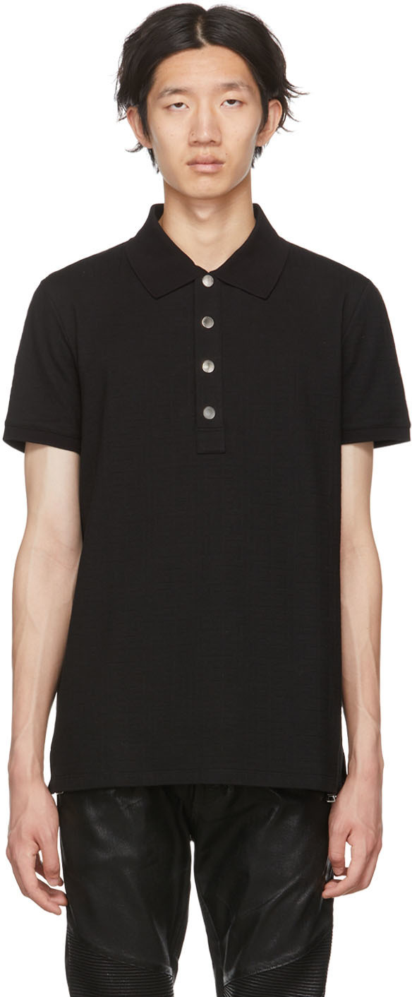 Balmain Black Embroidered Polo Balmain