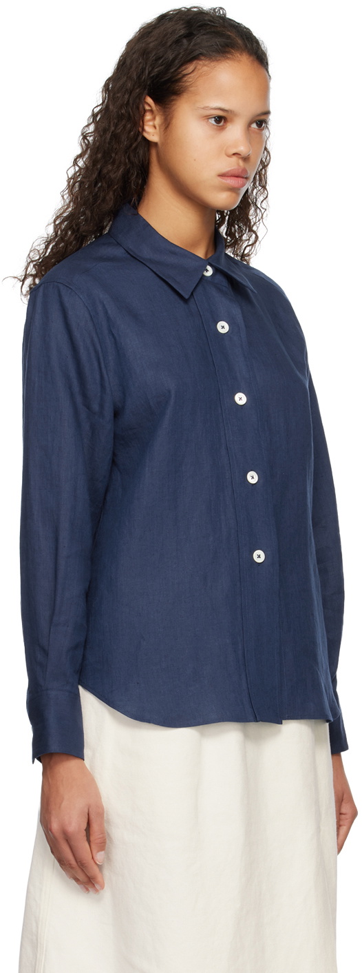 Margaret Howell Blue Broad Placket Shirt Margaret Howell