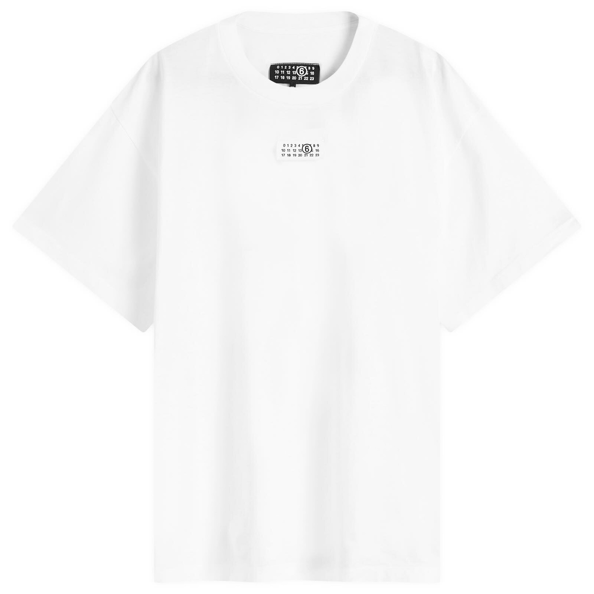 MM6 Maison Margiela Men's Number Label T-Shirt in White MM6 Maison Margiela